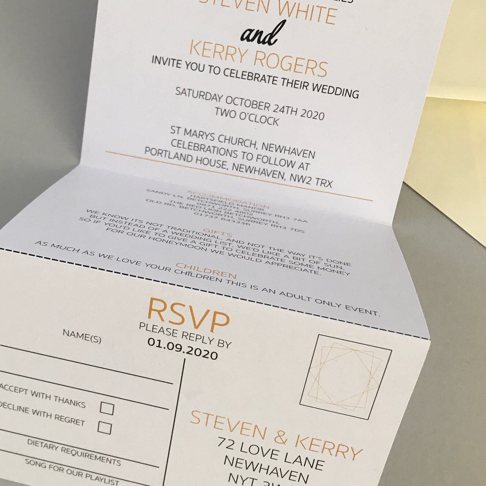 Geometric Pattern Concertina Invitation Invites Personalised - Etsy UK