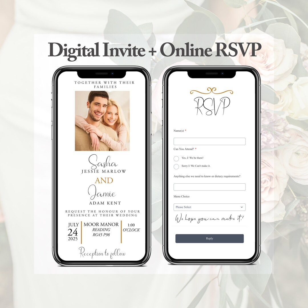 Digital Wedding Invitation | Online RSVP | Mini Website | Modern ...