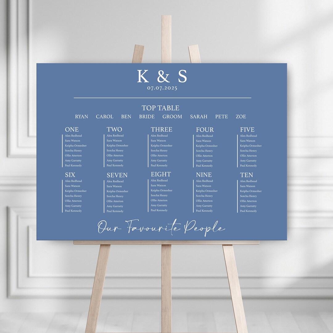 Custom Wedding Table Plan, Personalised Seating Chart, Eucalyptus ...