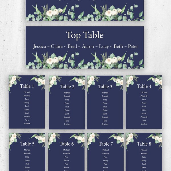 Navy Table Plan - Etsy UK