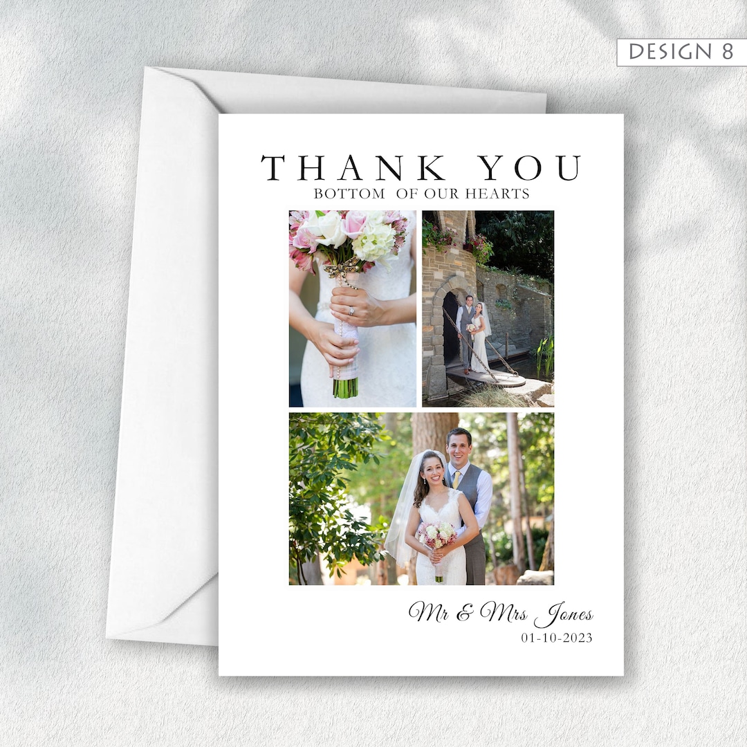 Wedding Thank You Cards With Picture, Simple Wedding Thank You Cards ...