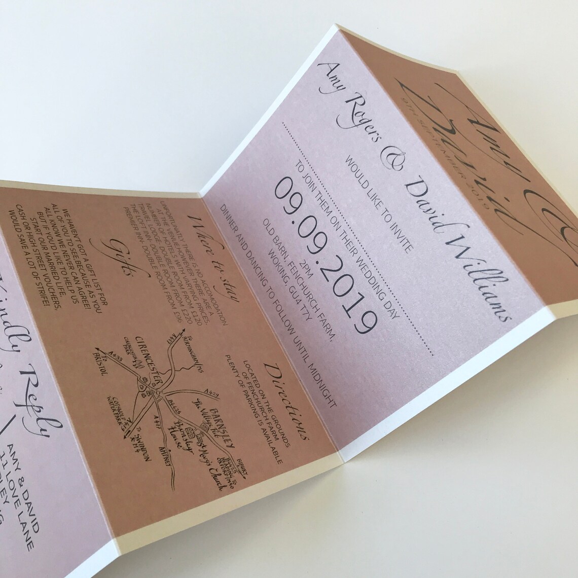 Classic Chic Wedding Concertina Invitation Invites - Etsy UK