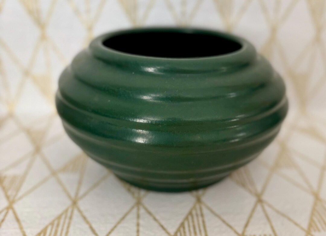 Vintage Hager Art Pottery Jardiniere Green Planter/vase 1997 - Etsy