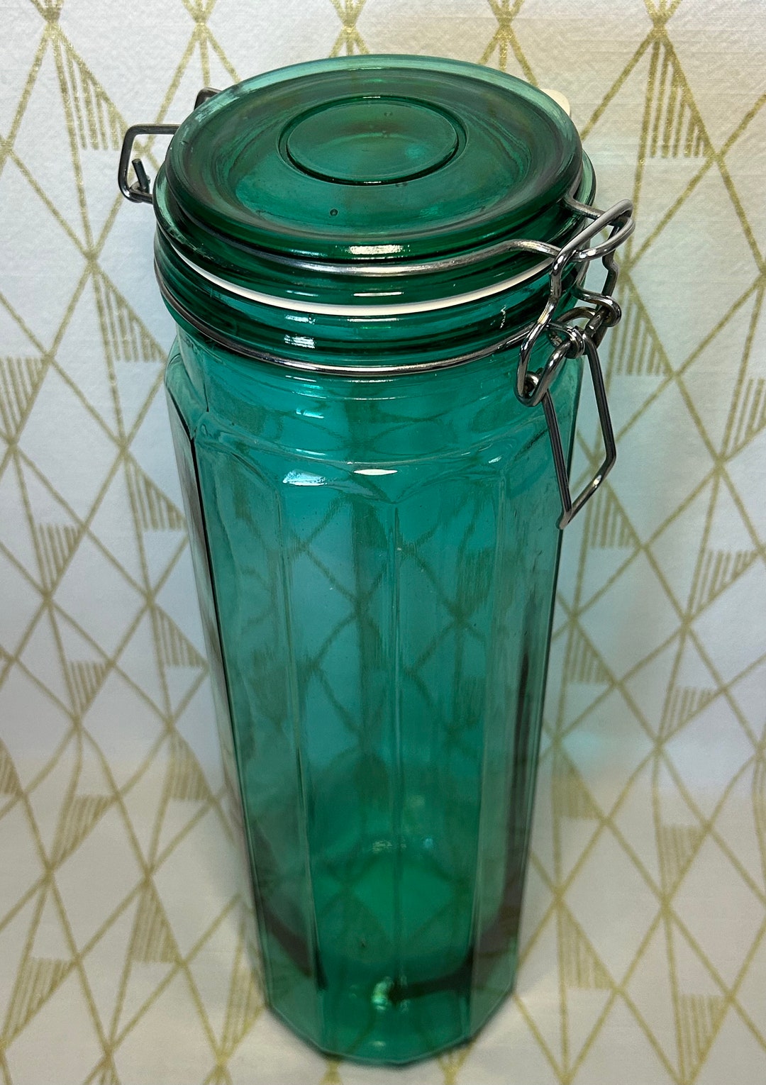 Vintage Turquoise Airtight New Seal Spaghetti Jar - Etsy
