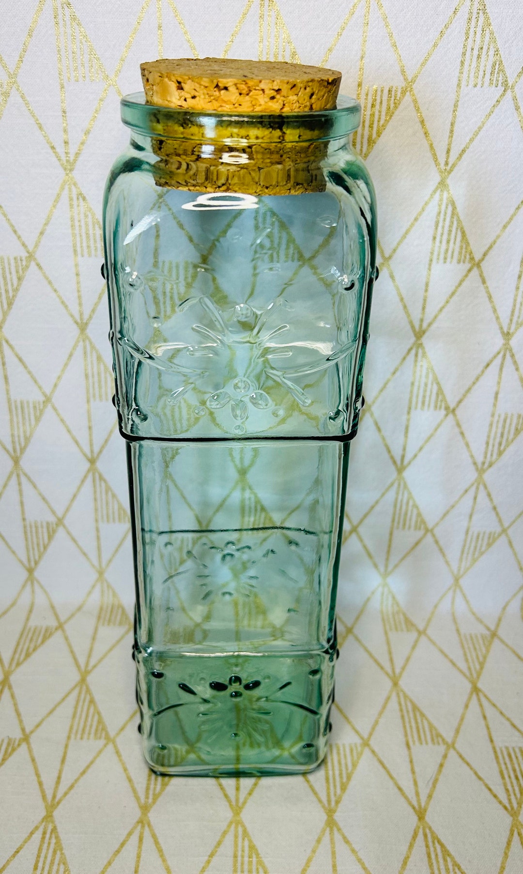 Vintage Green Glass Spaghetti Jar With Cork Stopper Canada - Etsy