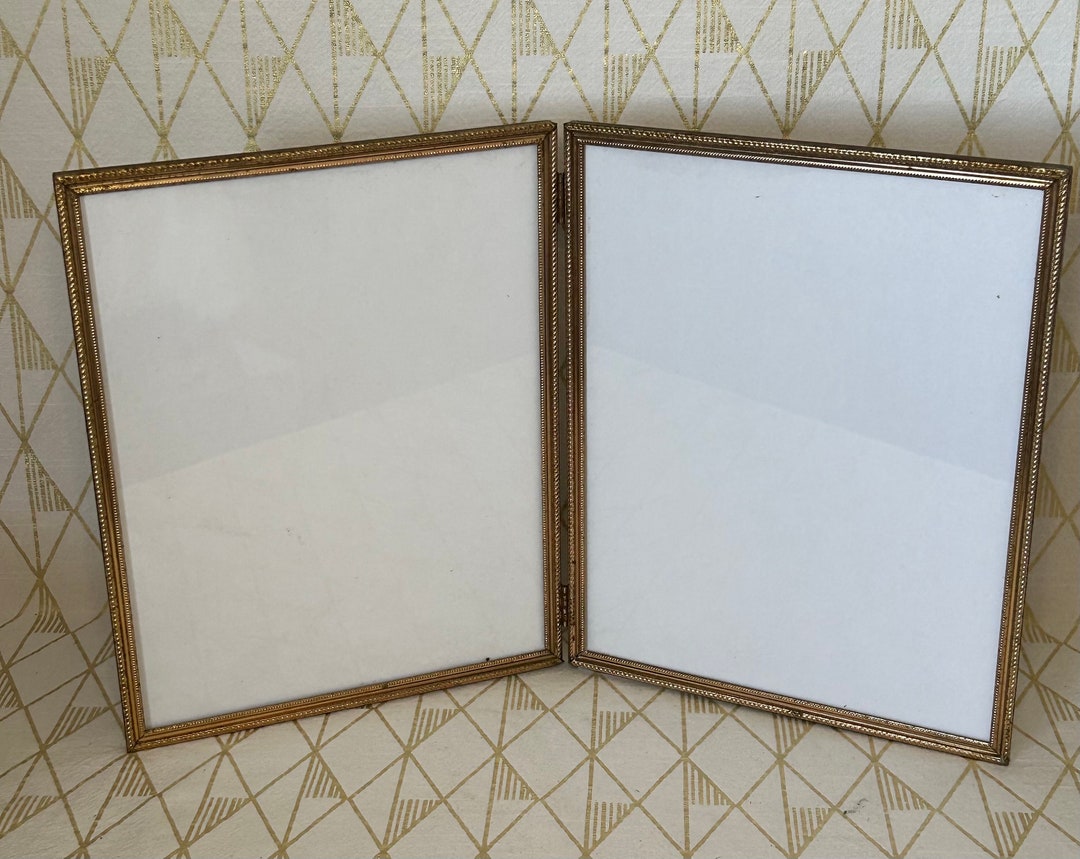 Vintage 8x10 Double Gold Folding 8x10 Photo Frame Hollywood Regency ...