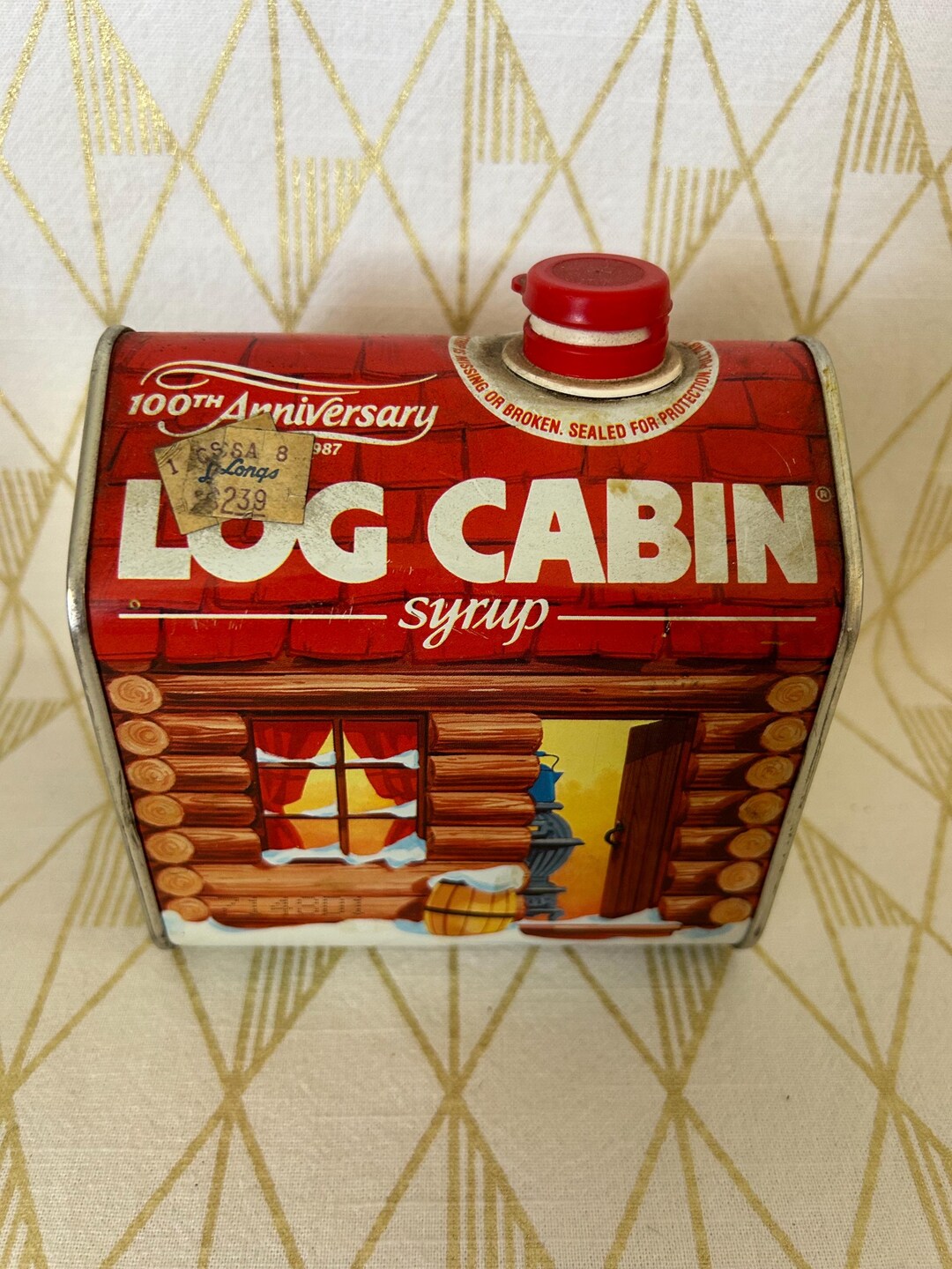 Vintage 1987 Log Cabin Syrup Tin - Etsy