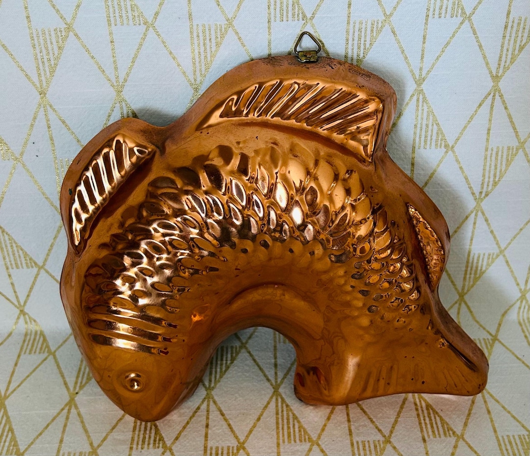 Vintage Copper Fish Jello Mold Korea - Etsy