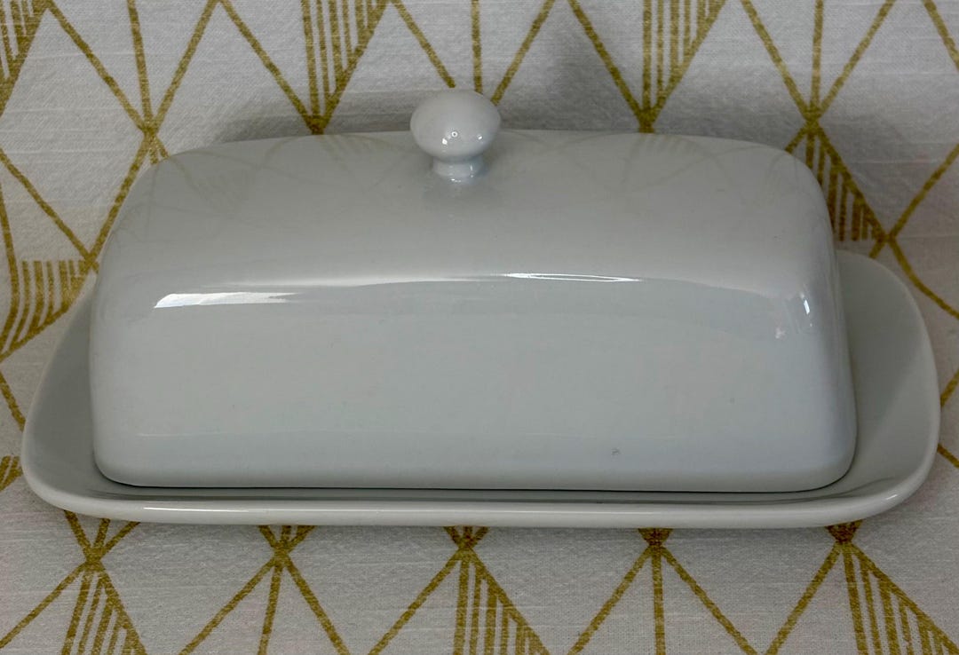 Vintage Cordon Bleu White Ceramic Butter Dish - Etsy