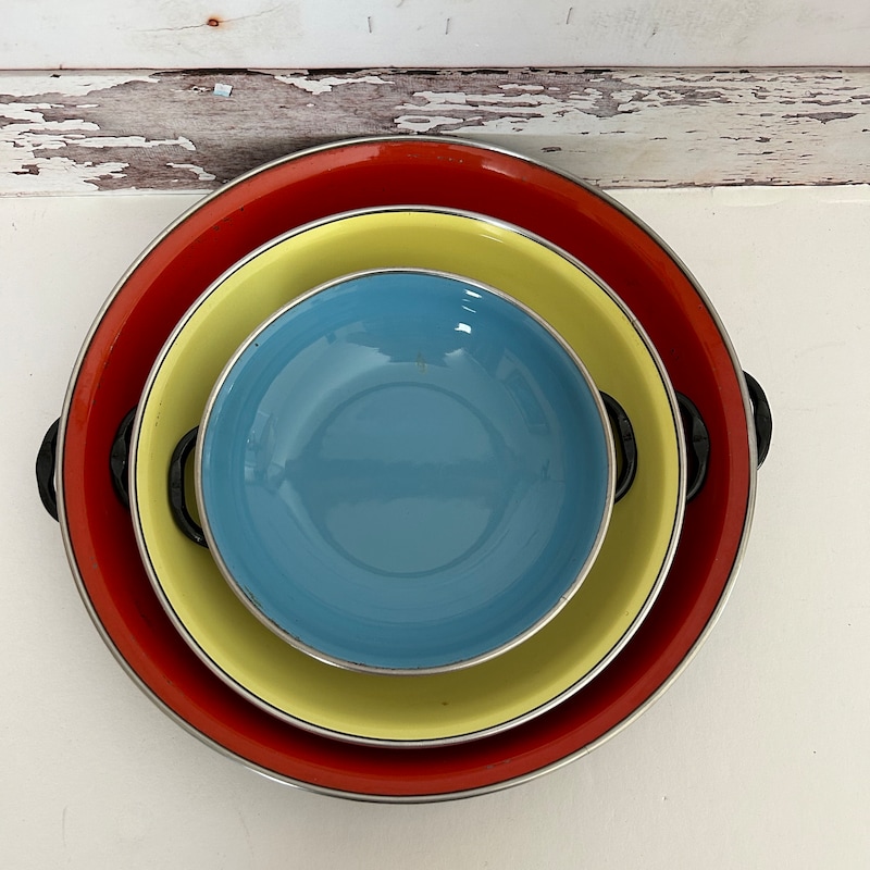 Yellow Enamel Pan - Etsy