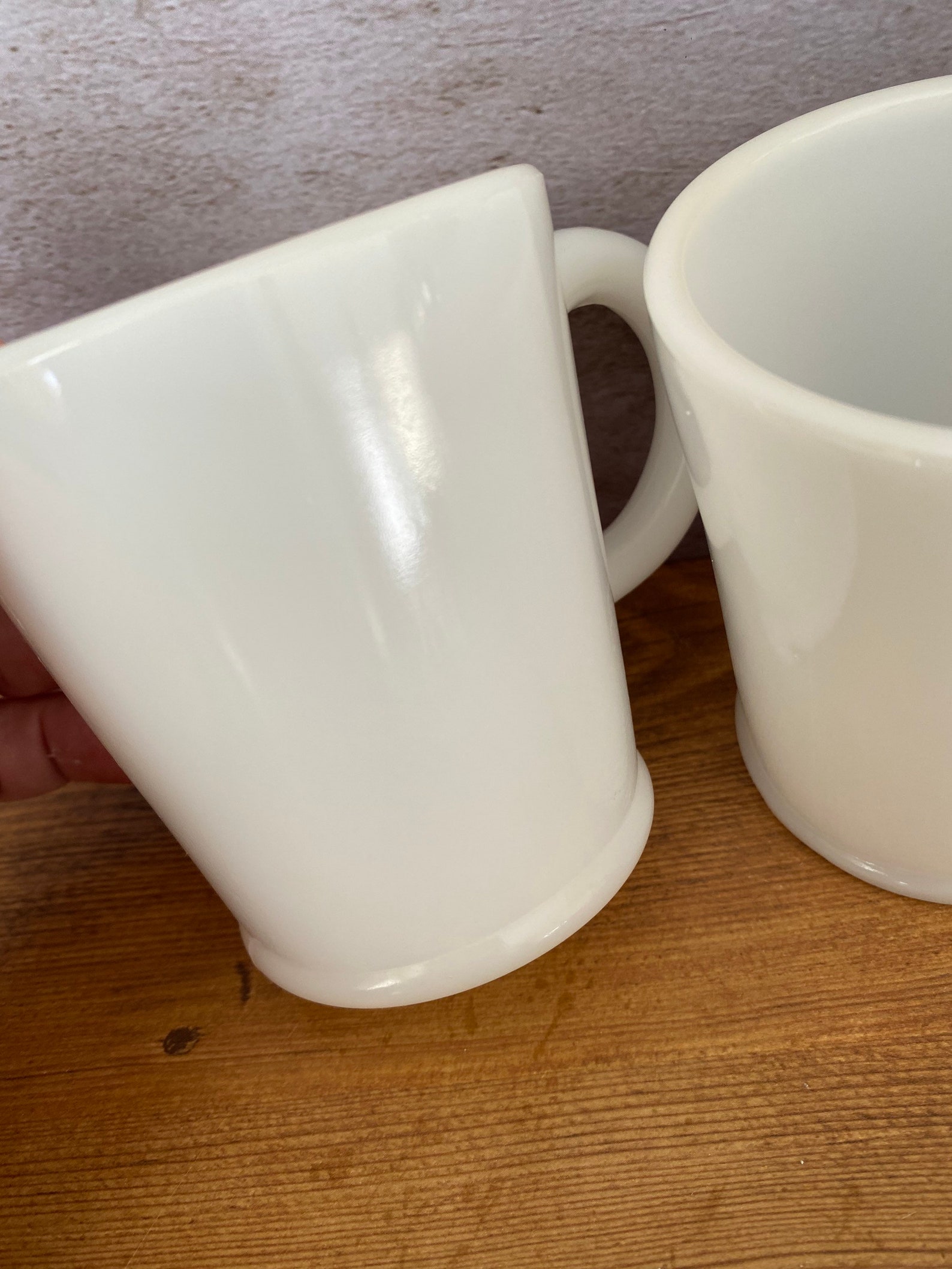 Vintage 3 Hazel Atlas White Platonite Mugs 8 Oz Milk Glass - Etsy