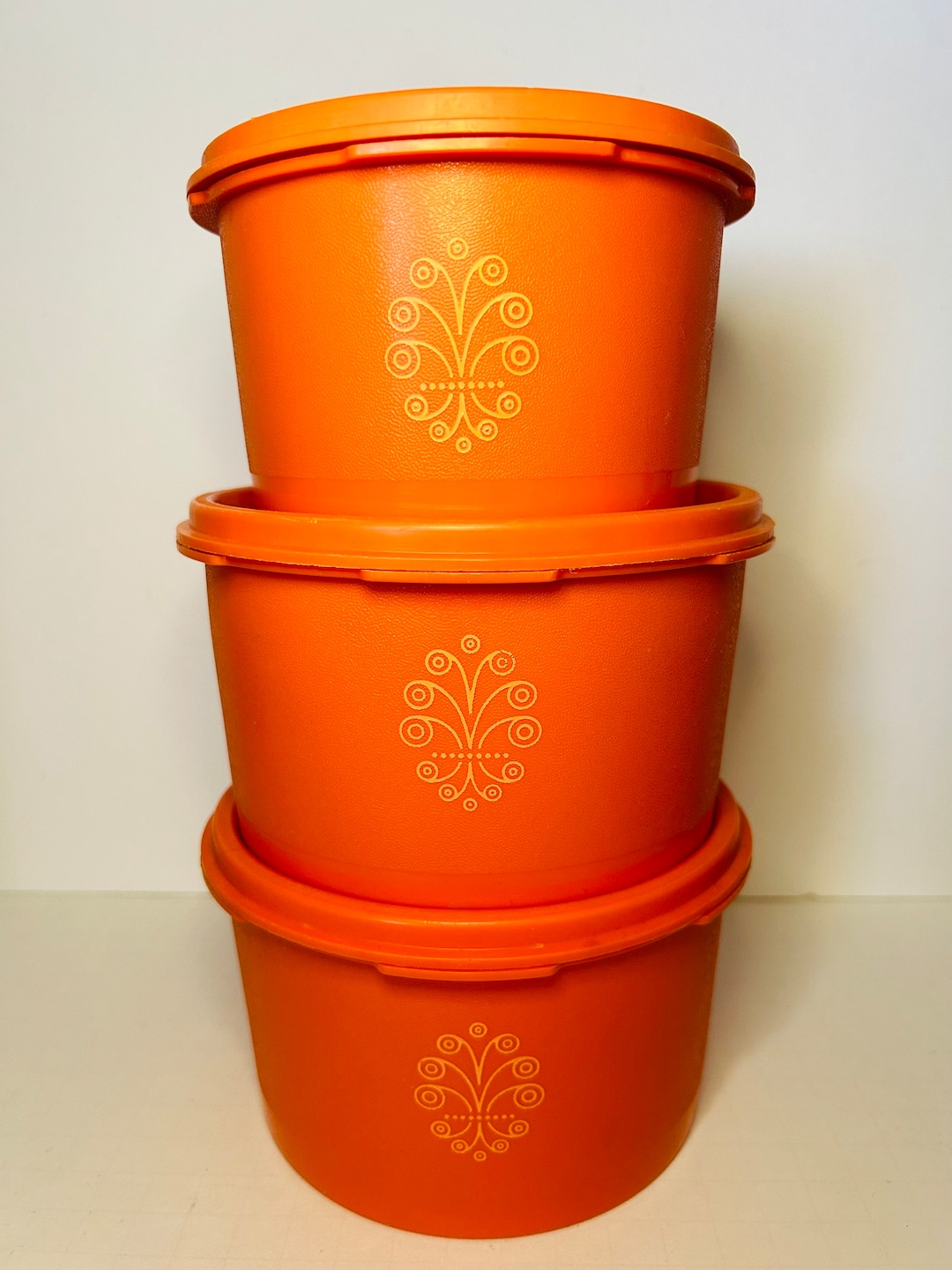 Vintage 3 Tupperware Otta Sight Orange Canisters Servalier - Etsy