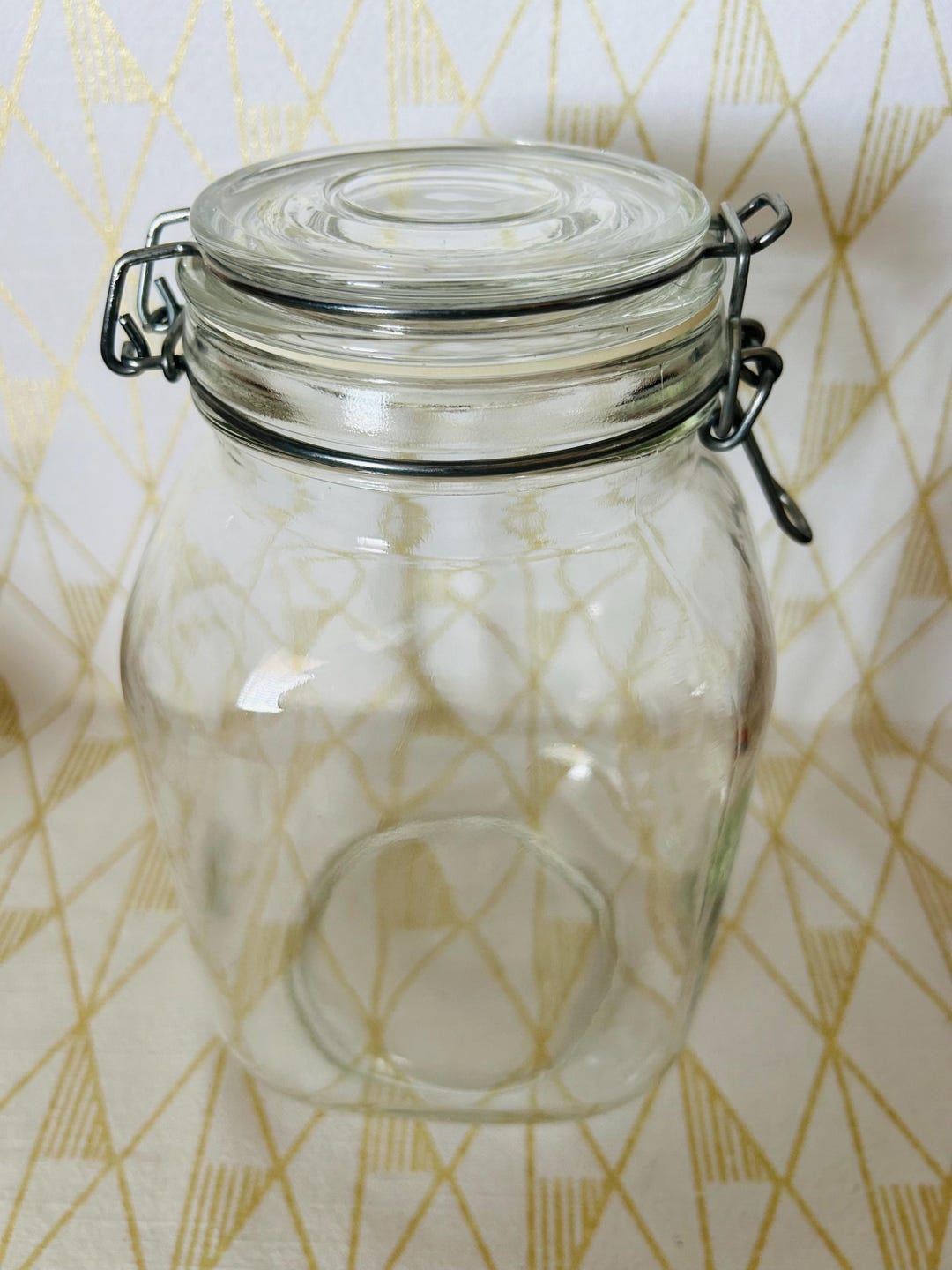 Vintage Clear Glass 2 Liter Airtight Container - Etsy