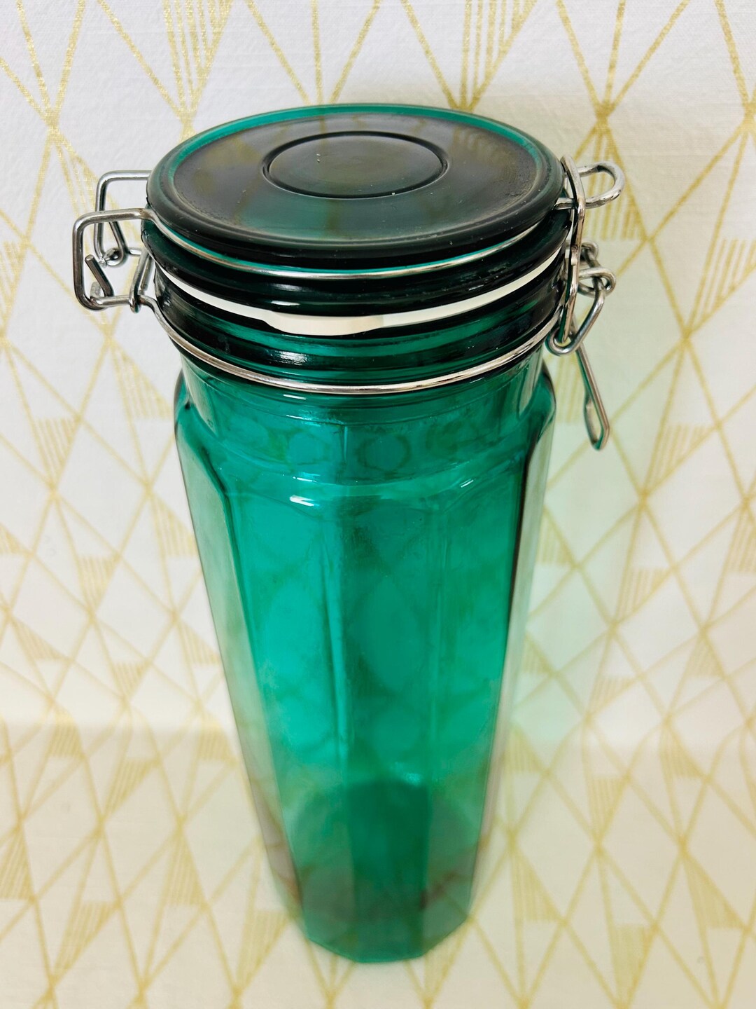 Vintage Turquoise Airtight New Seal Spaghetti Jar - Etsy