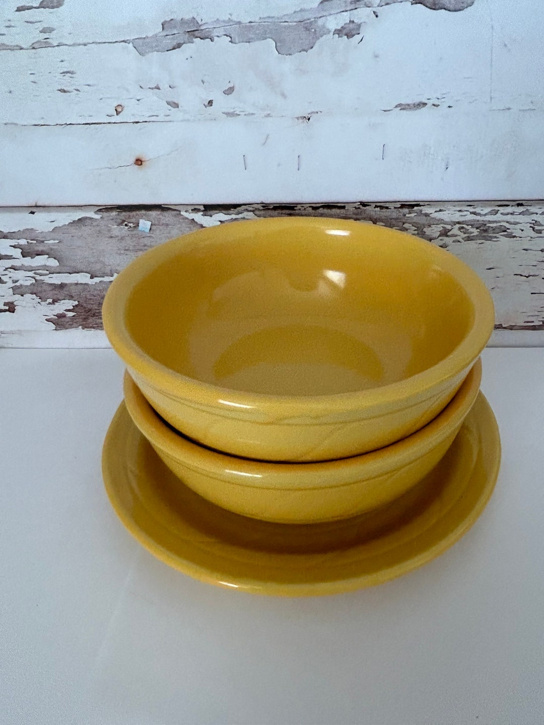 Crestware Yellow Ceramic Nappie Bowls 15oz and Saucer - Etsy