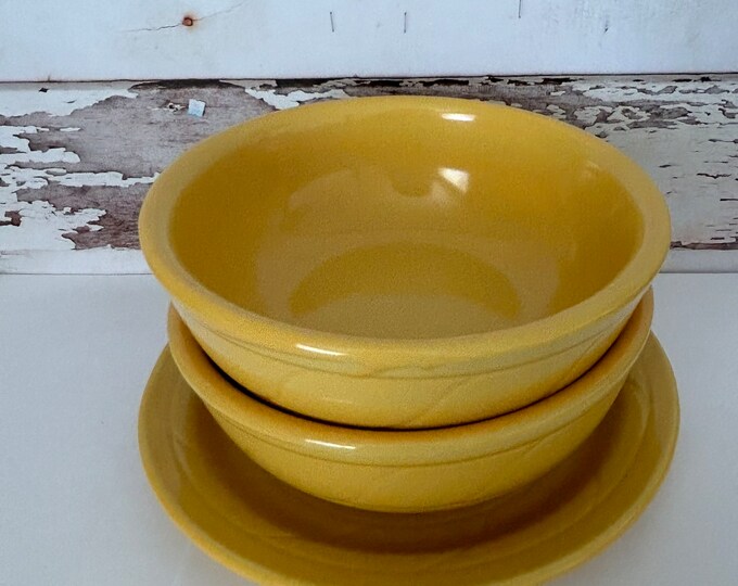 Crestware Yellow Ceramic Nappie Bowls 15oz and Saucer - Etsy