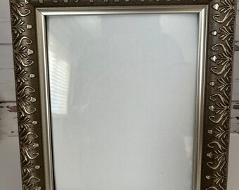Vintage Silver Metal 8x10 and 5x7 Photo Picture Frame Set of 2 With ...