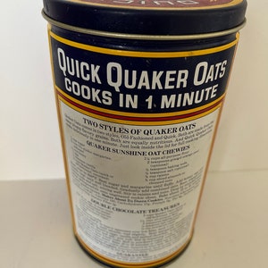 1990 Quick Quacker Oats Can/tin - Etsy