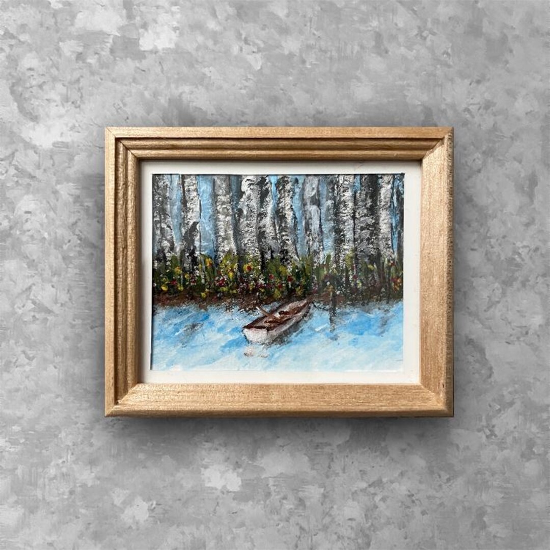 Original Miniature Painting “little Boat” - Etsy