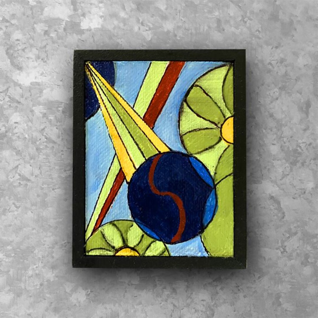 Original Miniature Abstract Painting “sport” - Etsy
