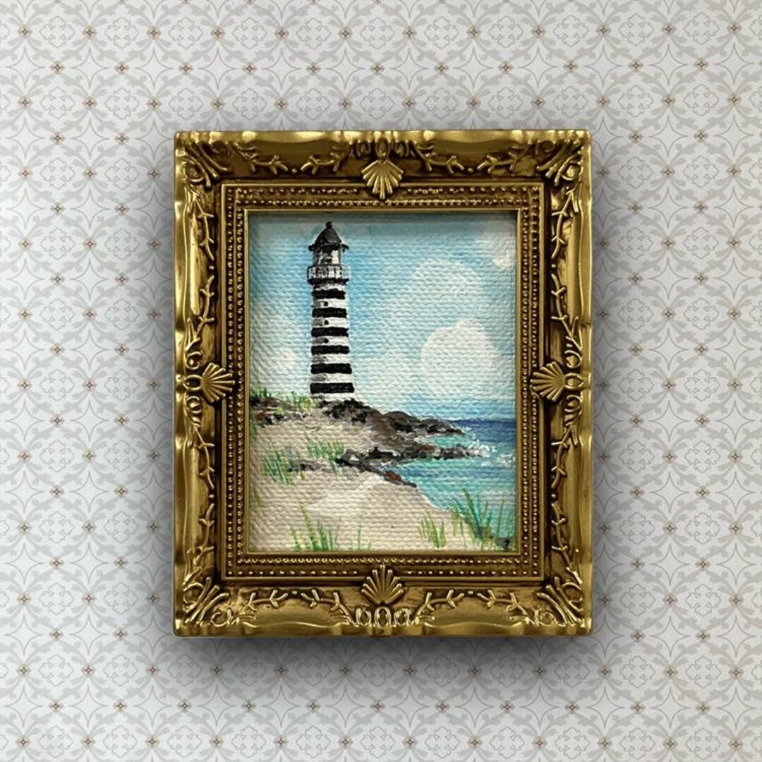 Original Miniature Seascape Painting “lighthouse.” - Etsy