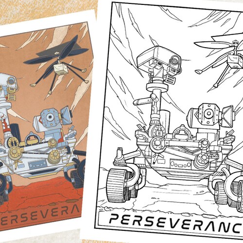 Mars Perseverance Rover & Ingenuity Helicopter Space Science - Etsy