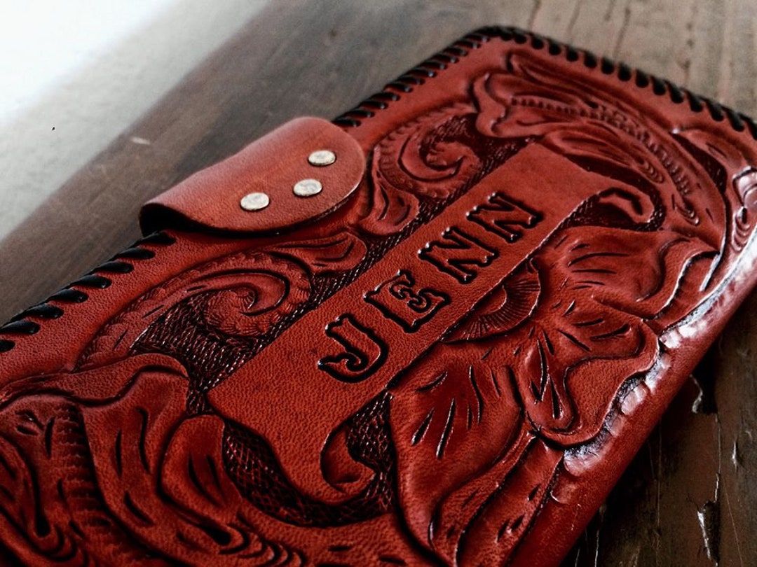 Personalized Hand-tooled Leather Wallet - Etsy