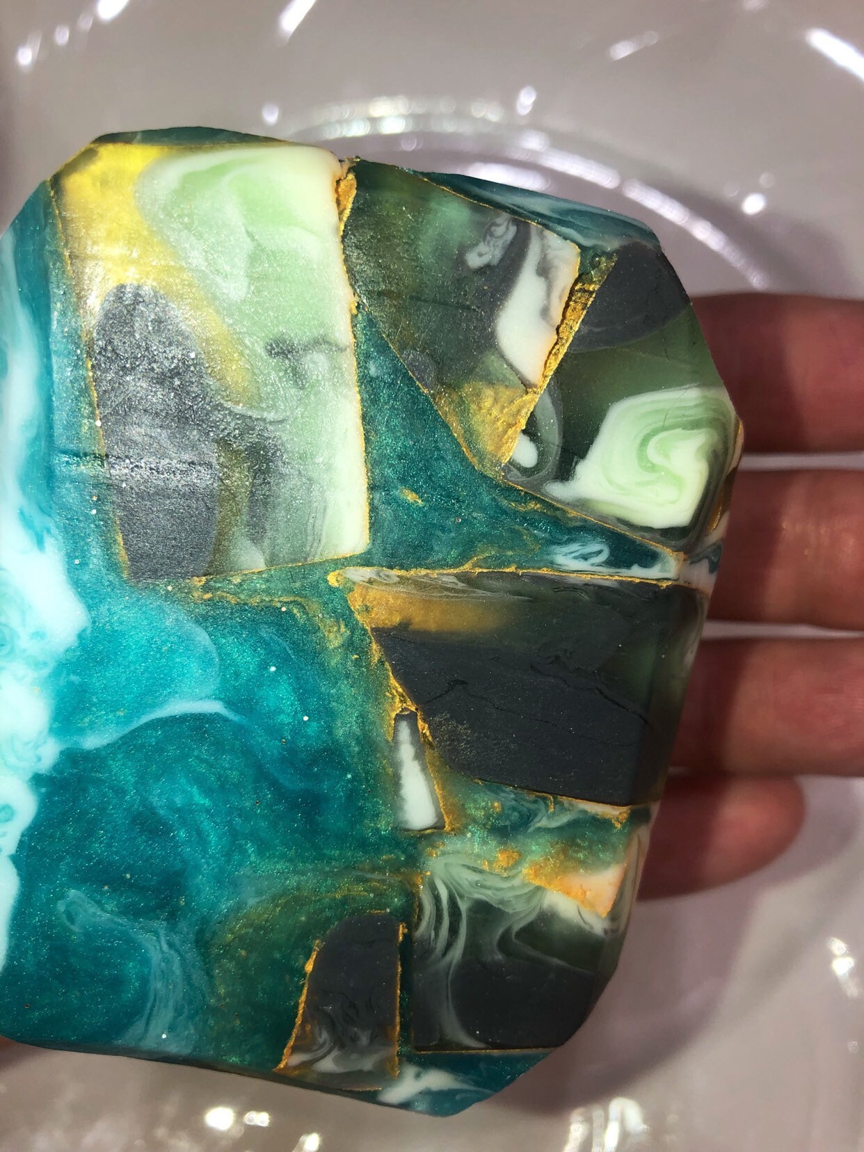 Precious Rock Soap, Shimmering Chunky Soap, Three Butter Soap Bars ...