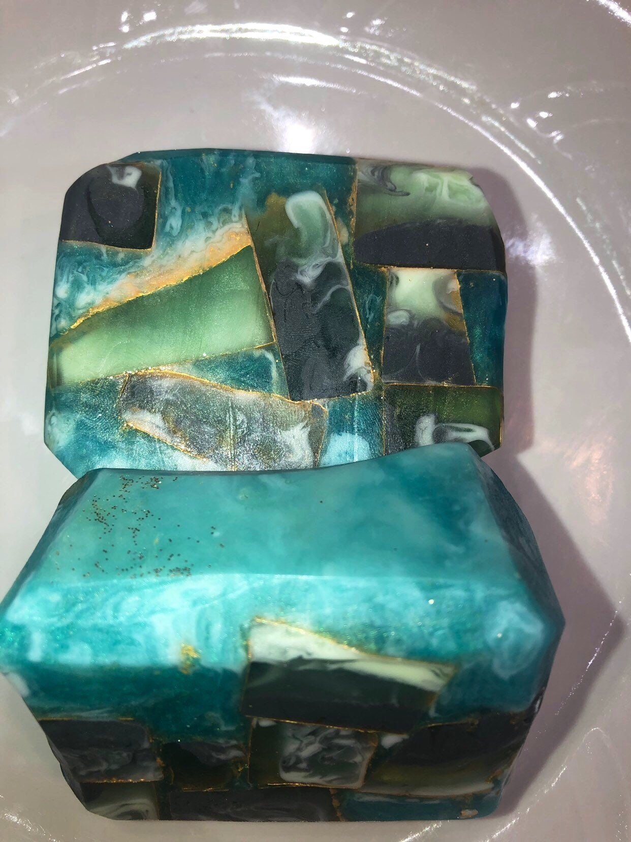 Precious Rock Soap, Shimmering Chunky Soap, Three Butter Soap Bars ...