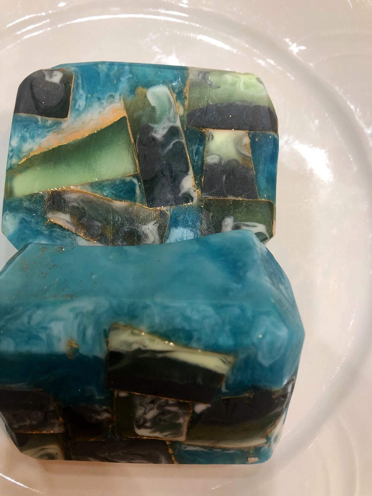 Precious Rock Soap, Shimmering Chunky Soap, Three Butter Soap Bars ...