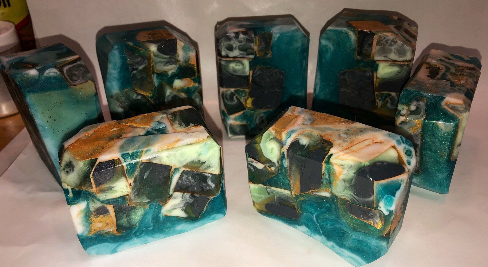 Precious Rock Soap, Shimmering Chunky Soap, Three Butter Soap Bars ...