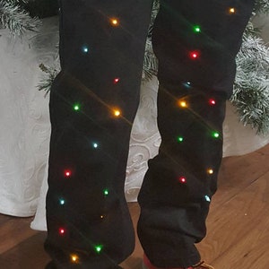 Black Christmas Jeans, Ugly Christmas Sweater. Black Jeans With Lights ...
