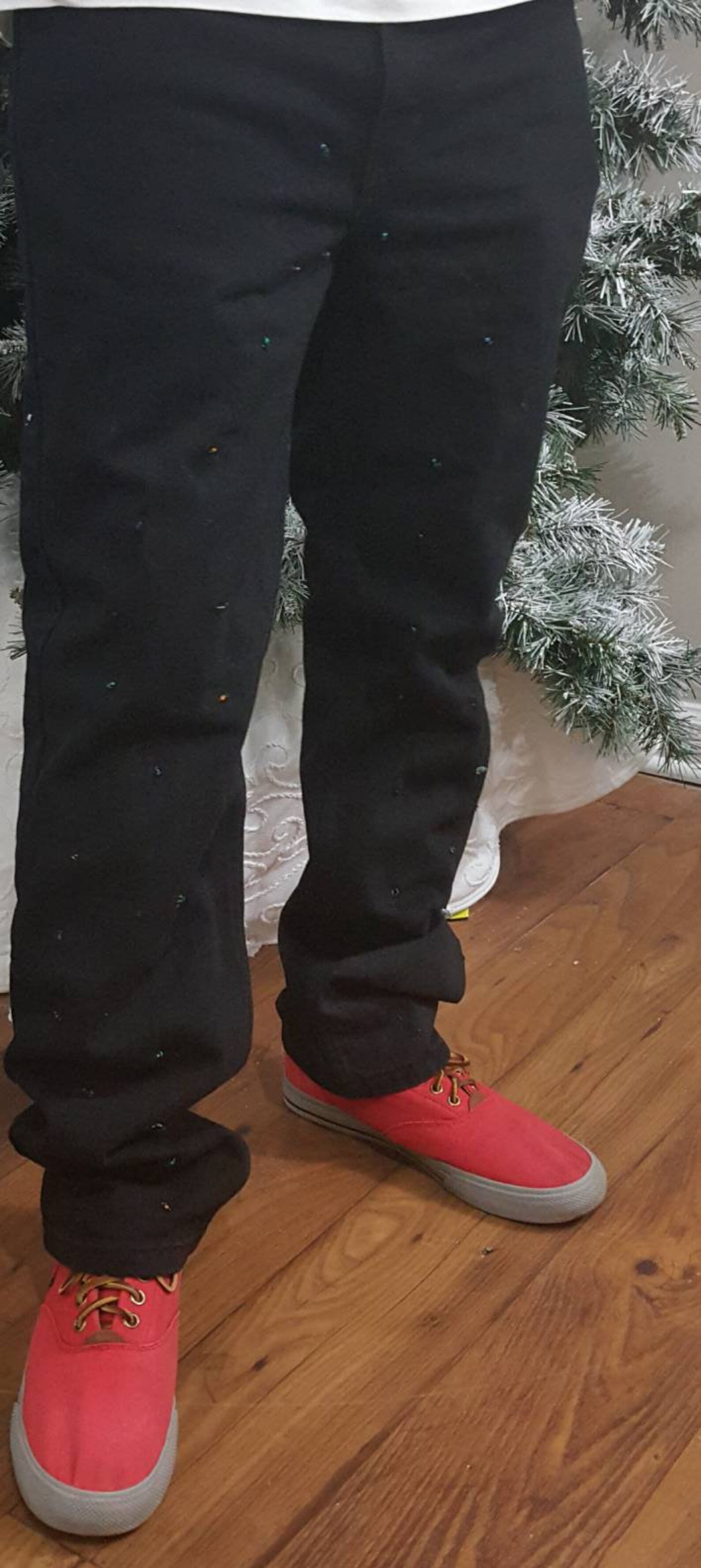 Black Christmas Jeans, Ugly Christmas Sweater. Black Jeans With Lights ...