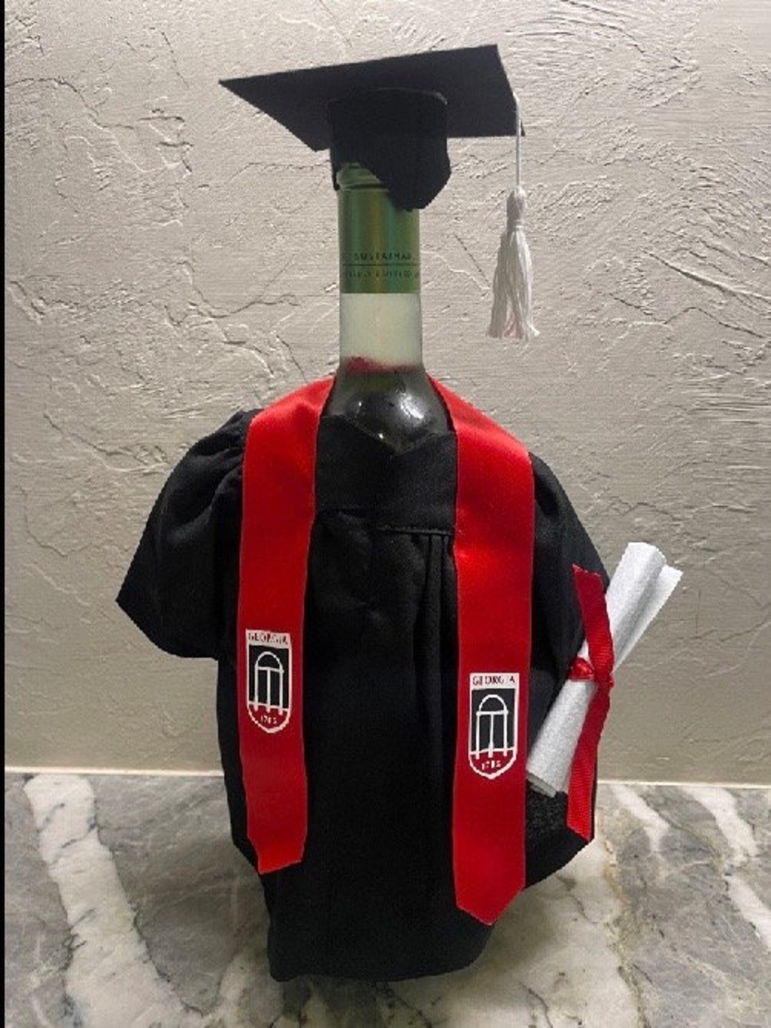 Graduation Cap and Gown for Champagne Bottle - Etsy