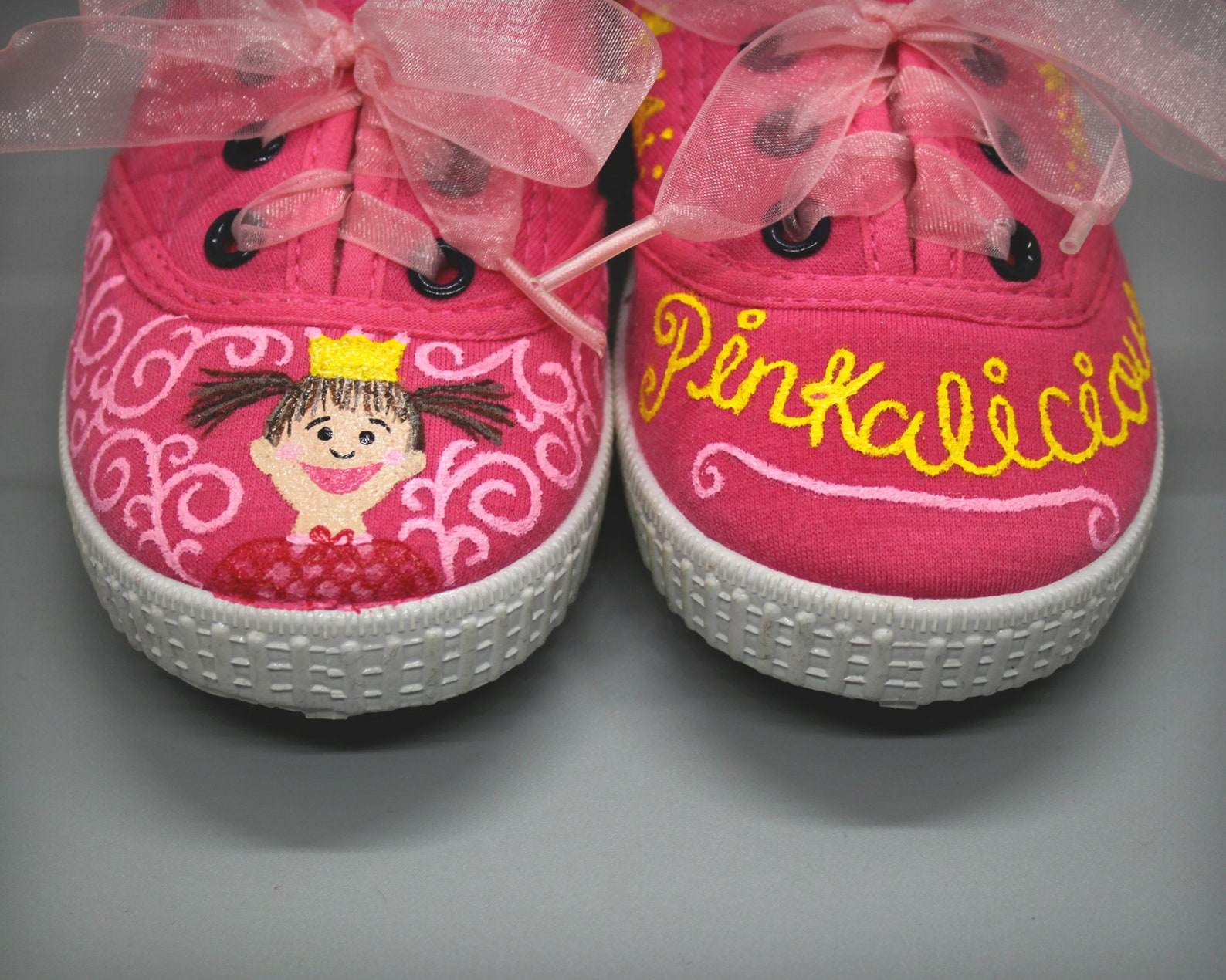 Hand Painted Pinkalicious Inspired Shoes customized - Etsy