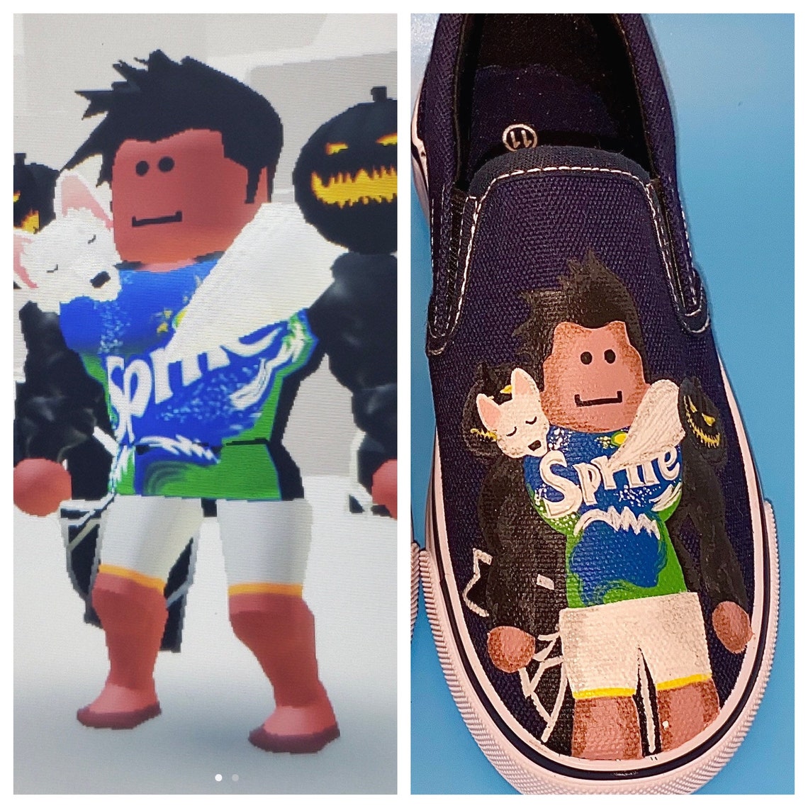 Hand Painted Roblox Inspired Sneakers customized - Etsy