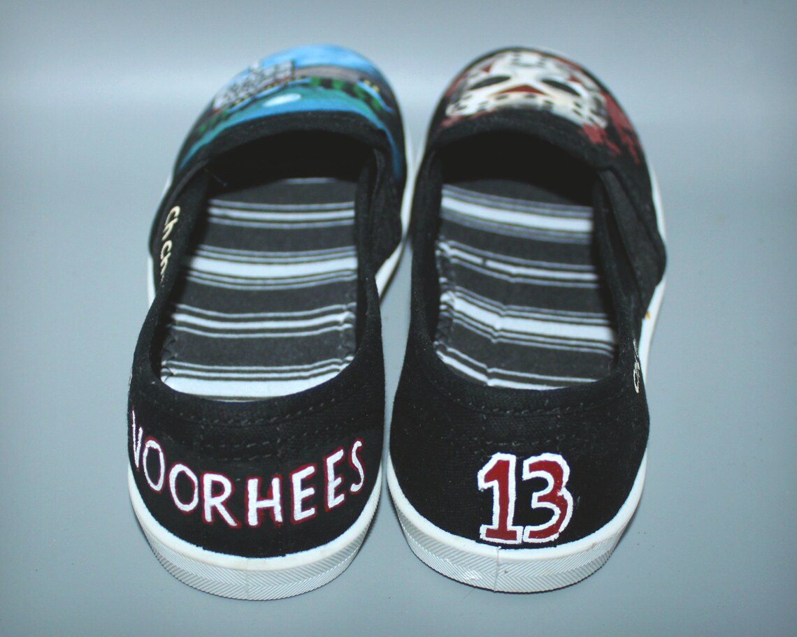 Hand Painted Jason Vorhees Inspired Shoes customized - Etsy
