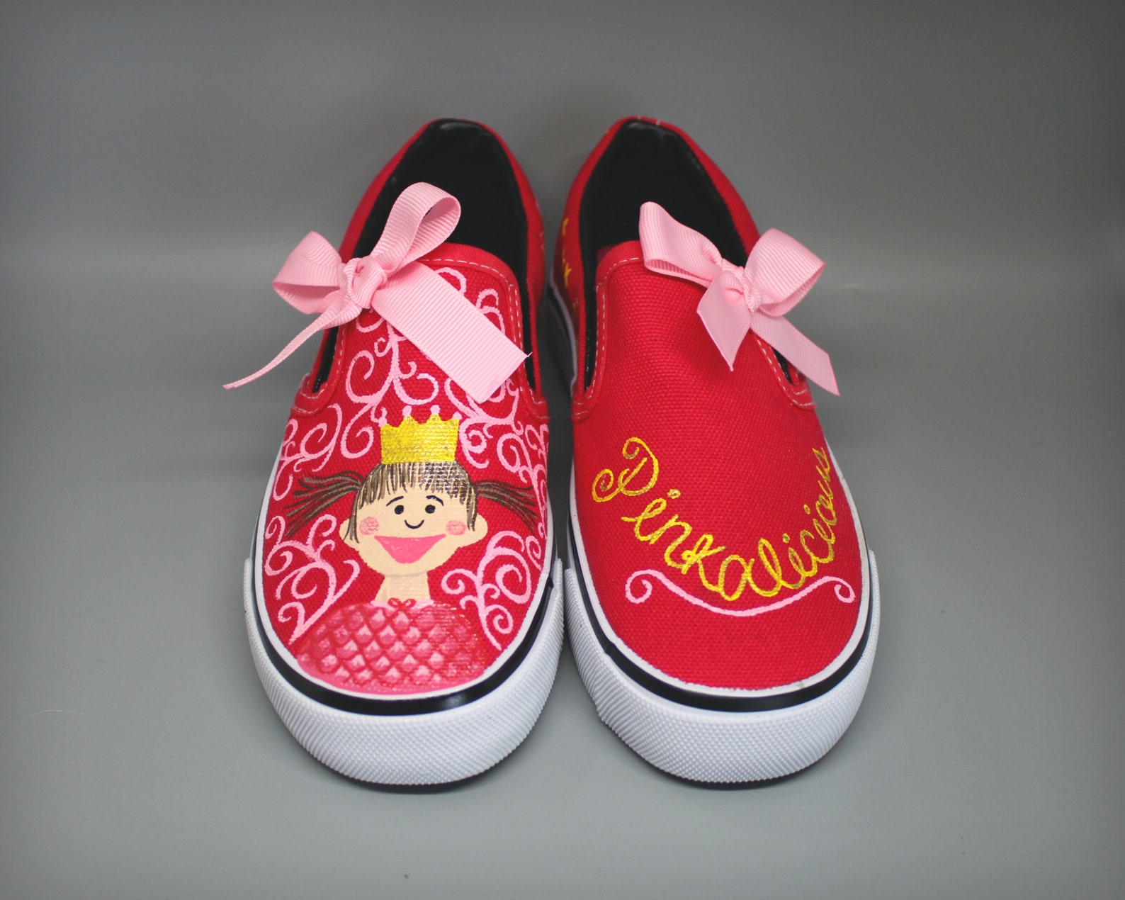 Hand Painted Pinkalicious Inspired Shoes customized - Etsy