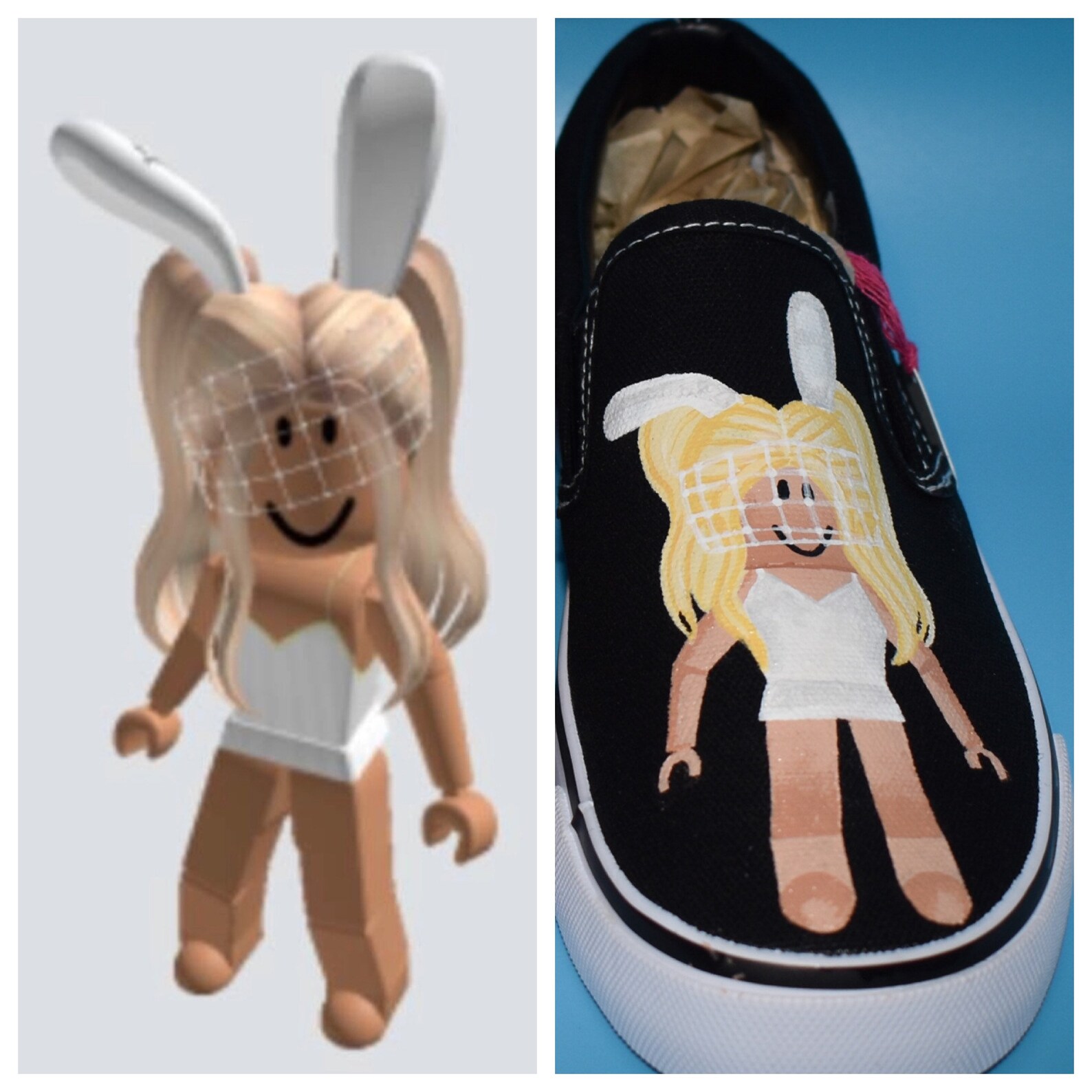 Hand Painted Roblox Inspired Sneakers customized - Etsy