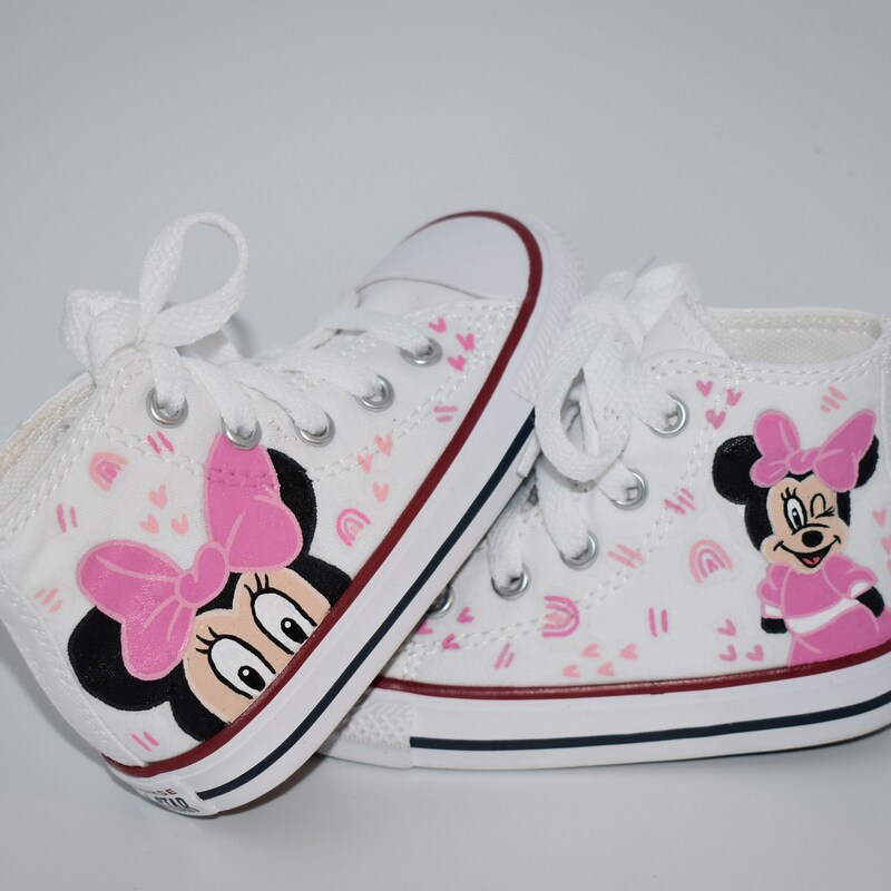 Minnie Mouse Converse - Etsy