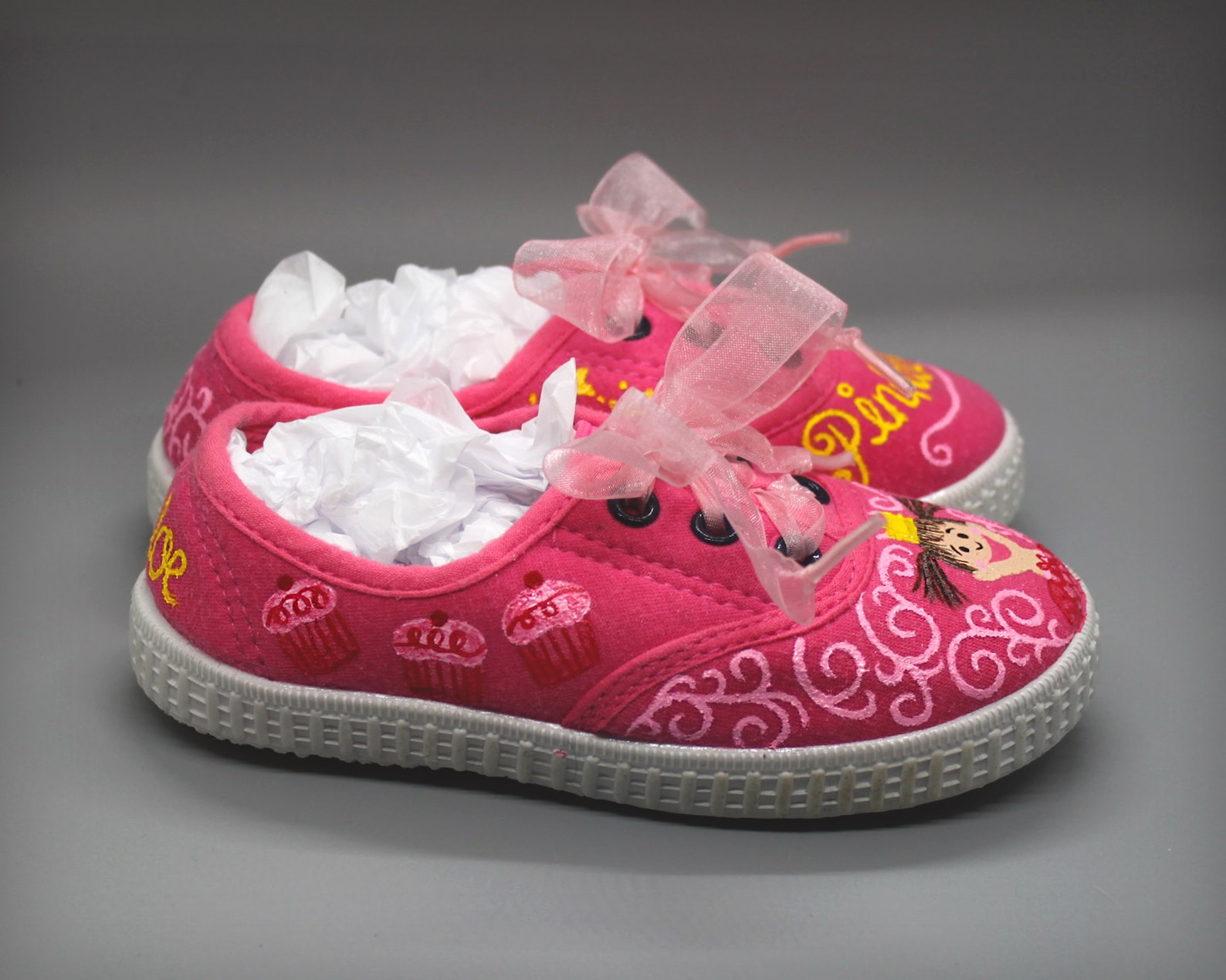 Hand Painted Pinkalicious Inspired Shoes customized - Etsy