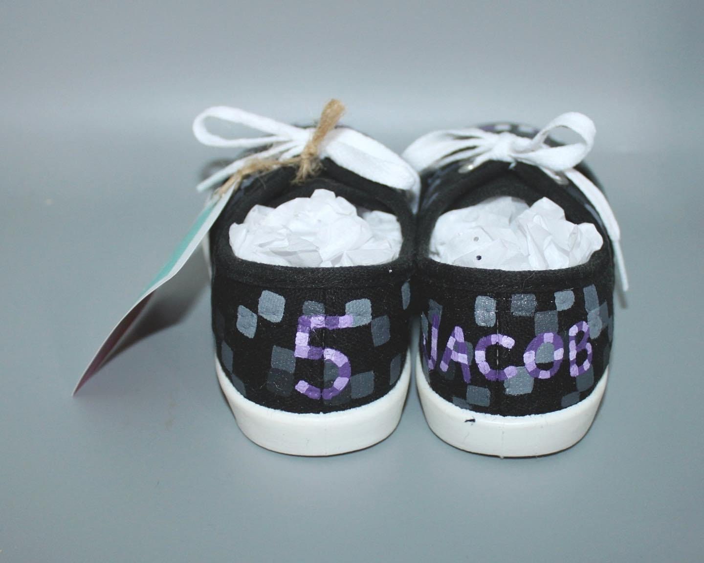 Hand Painted Minecraft Inspired Sneakers customized | Etsy