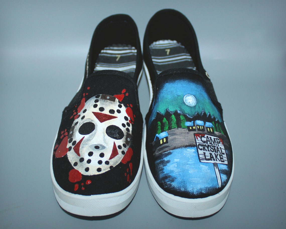 Hand Painted Jason Vorhees Inspired Shoes customized - Etsy