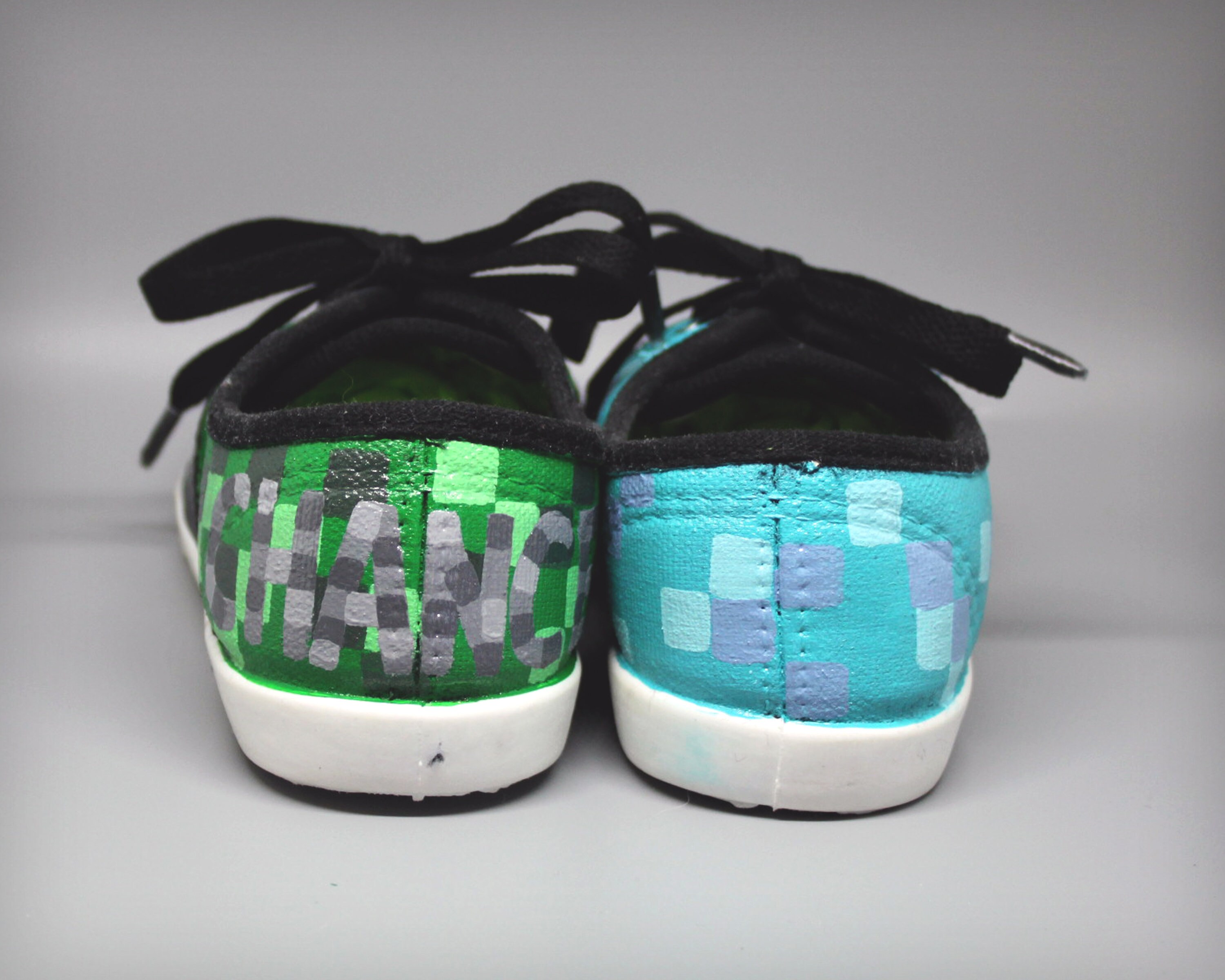 Hand Painted Minecraft Inspired Sneakers customized | Etsy