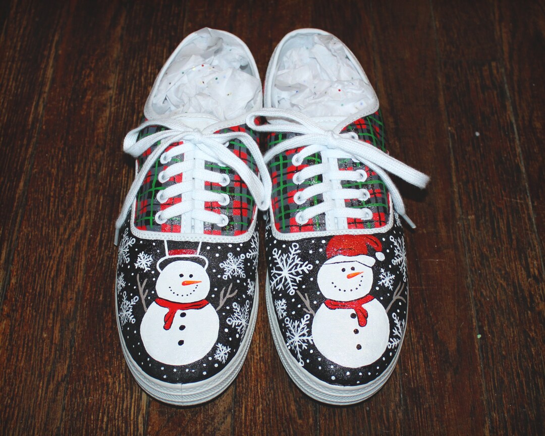 Hand Painted Snowman Shoes (customized) - Etsy
