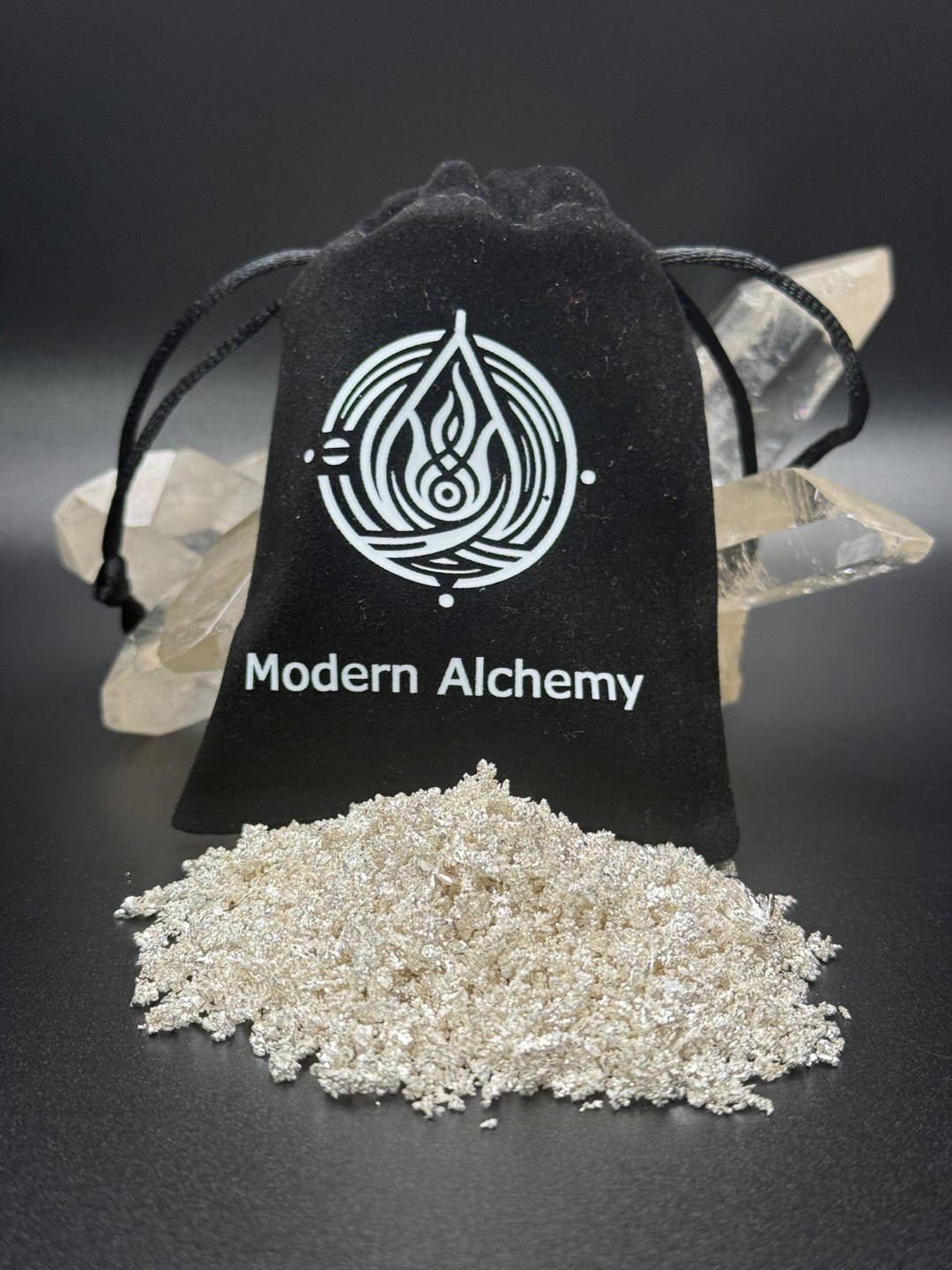 Silver Crystal Talisman Pouch: .9999 Pure Silver Crystals (1 TROY Oz ...