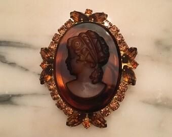 Amber Glass Cameo | Etsy