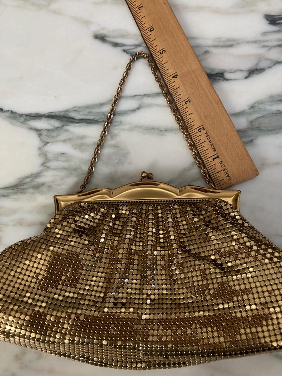 SOLDWhiting David Purse, Gold Clutch, 1940's mesh bag… - Gem