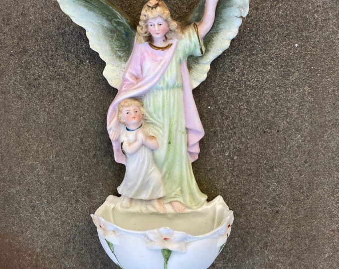 Holy Water Font, Angel Holy Water, Porcelain, Angel With Child ...