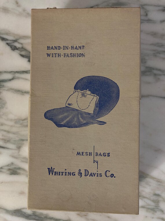 SOLDWhiting David Purse, Gold Clutch, 1940's mesh bag… - Gem